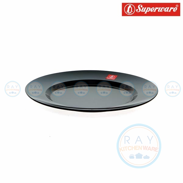 จานตื้นเมลามีน 10.5 นิ้ว P6073 สีดำ ซุปเปอร์แวร์ Superware - Raykitchenware